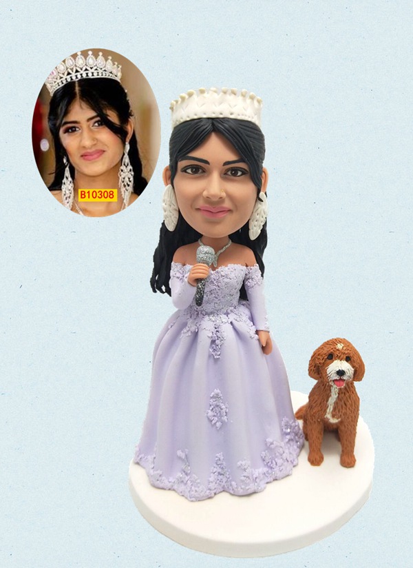 Custom Bobblehead Girl with Princess Dress Gift [B10308] - USD75.00 ...