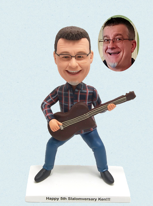 Custom Guitarist Bobblehead – Personalized Male Figurine for Music ...