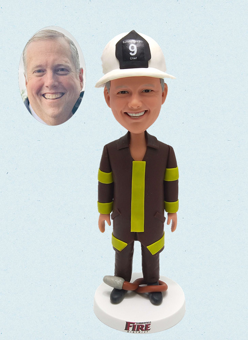 Custom Firefighter Bobblehead – Personalized Male Figurine for Heroes ...