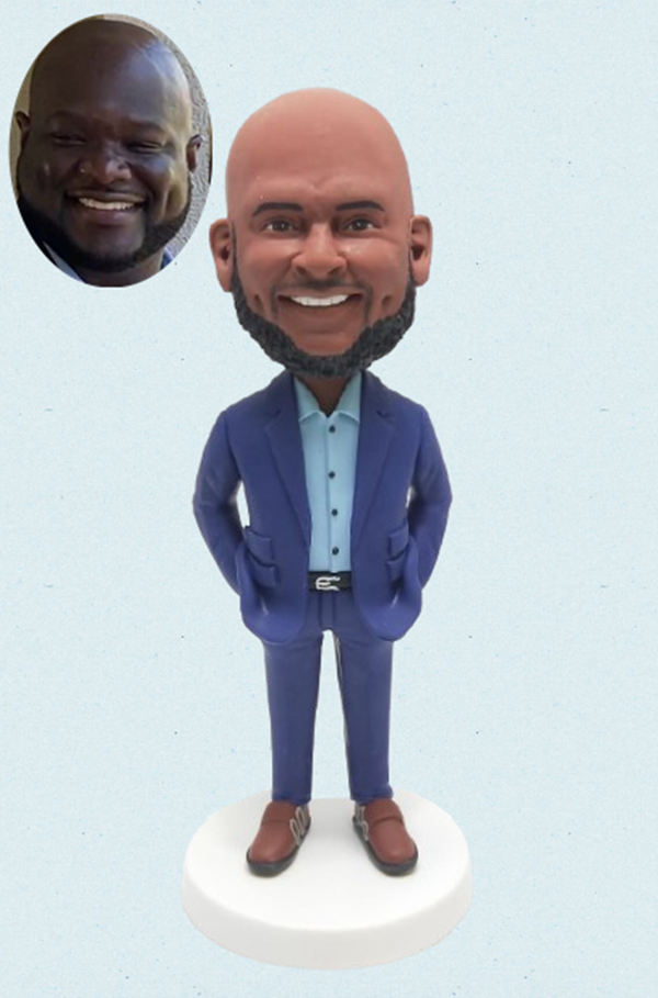 Custom Bobblehead Man in Blue Suit – Personalized for Professionals ...
