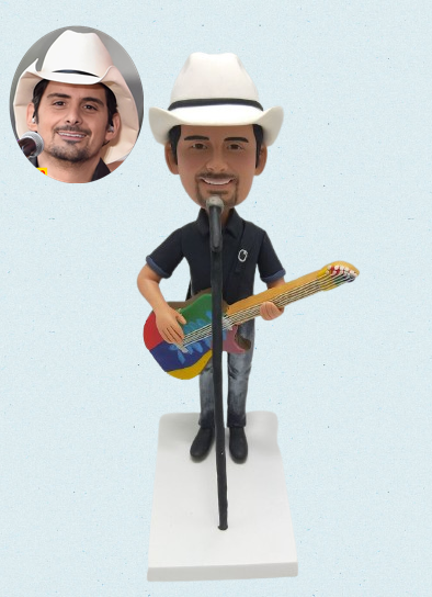 Custom Bobblehead Male Singer Holding Guitar – Personalized for Music ...